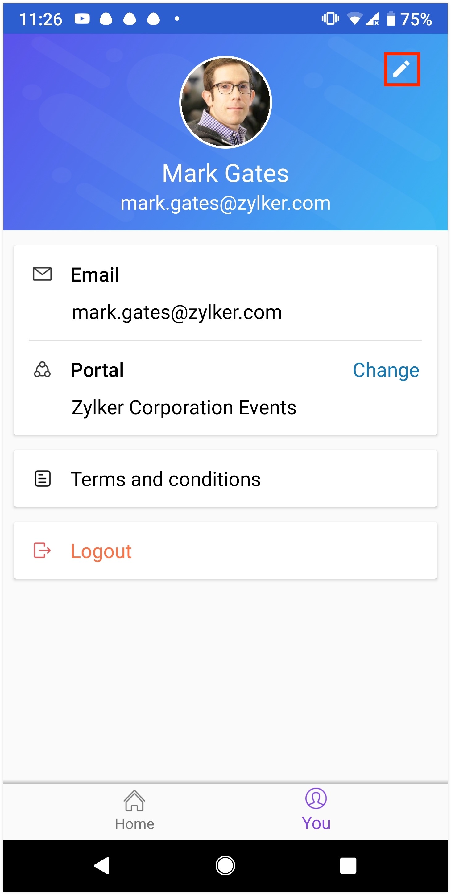 How to edit your profile - Zoho Backstage mobile app