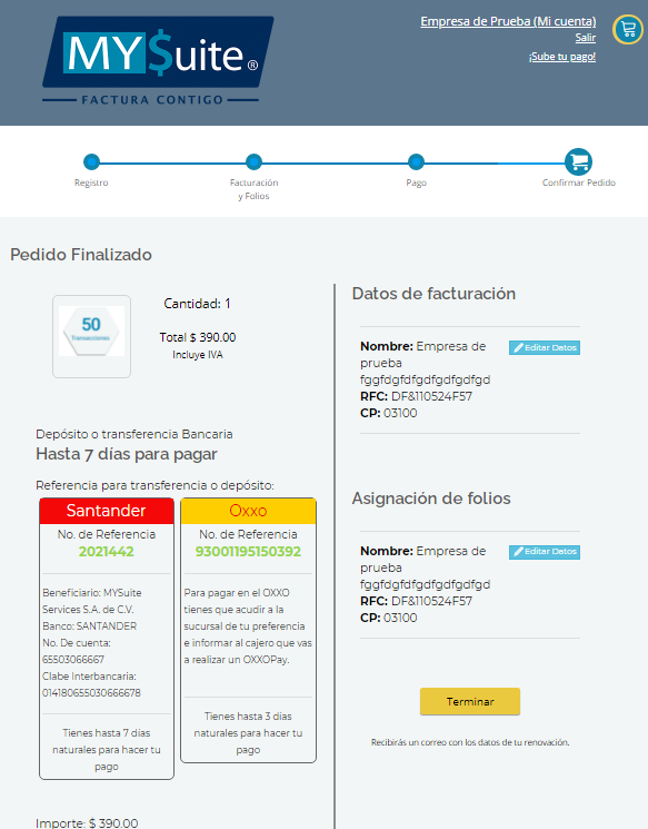 Proceso de renovación