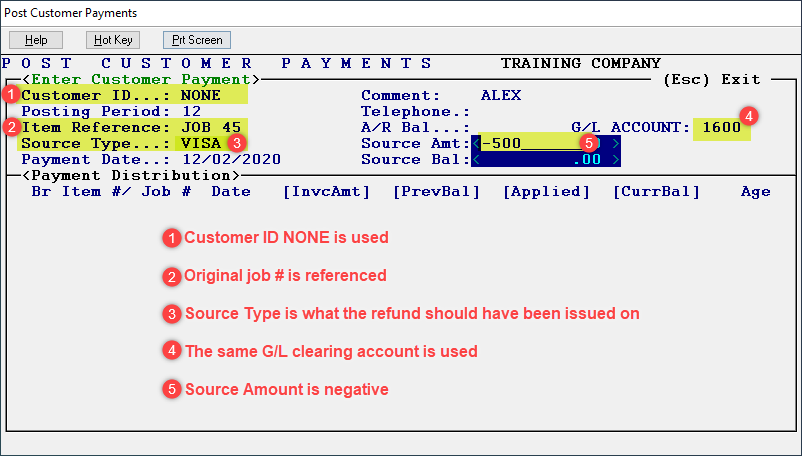 Moving a Refund from Accounts Payable to the Customer Payment Register