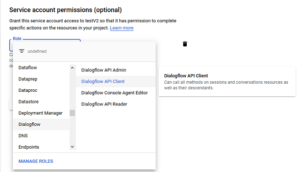 Integrate Google Dialogflow