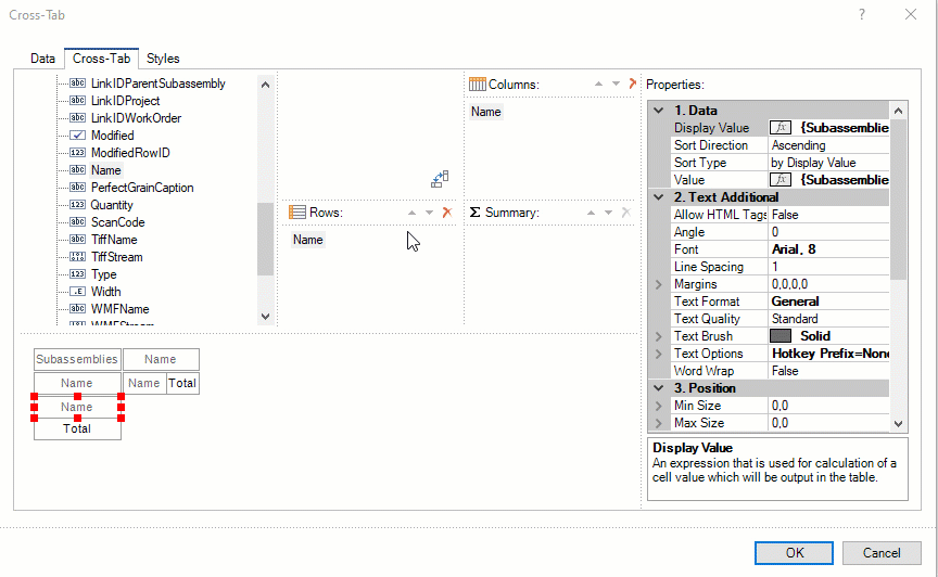 Understanding Cross Tables in Report Designer