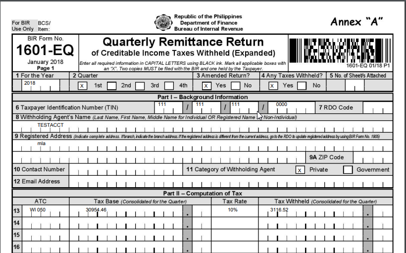 How to Generate BIR Form 1601-EQ – Sprout Solutions