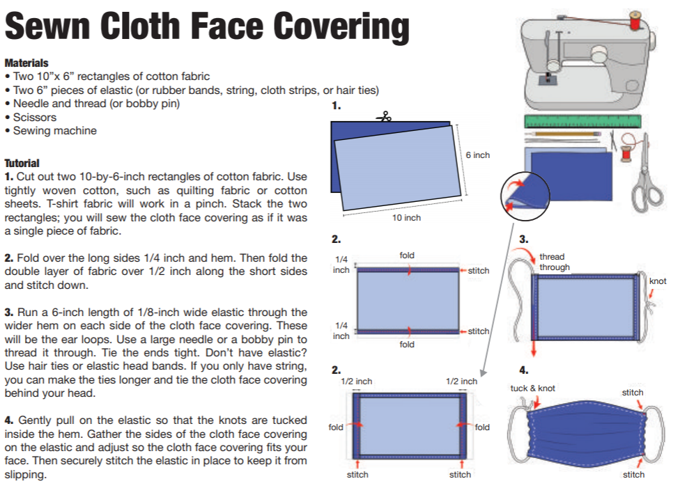 Tutorials for Face Masks (Sewing & No-Sew)