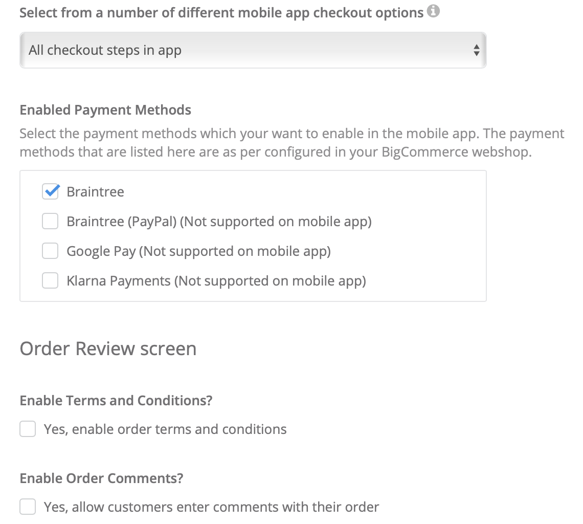 BigCommerce checkout: standard and web checkout
