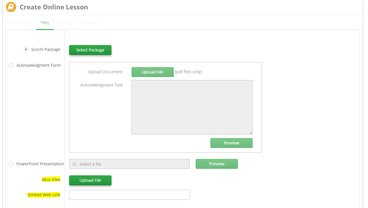 Creating an Online Lesson