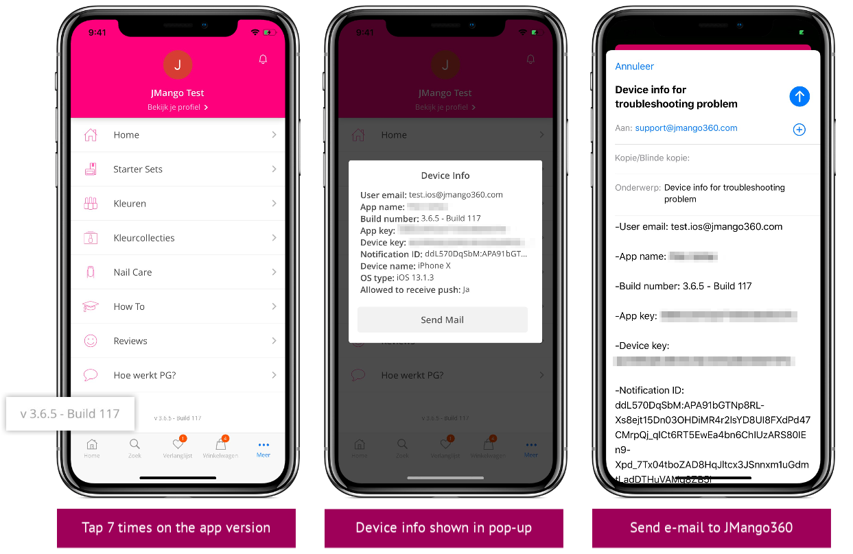 How to get your device information for troubleshooting purpose?
