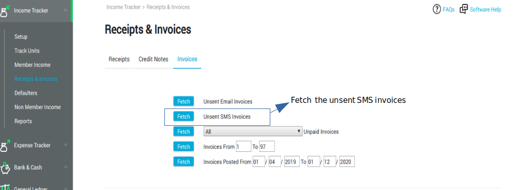 How to fetch the Unsent SMS Invoices?