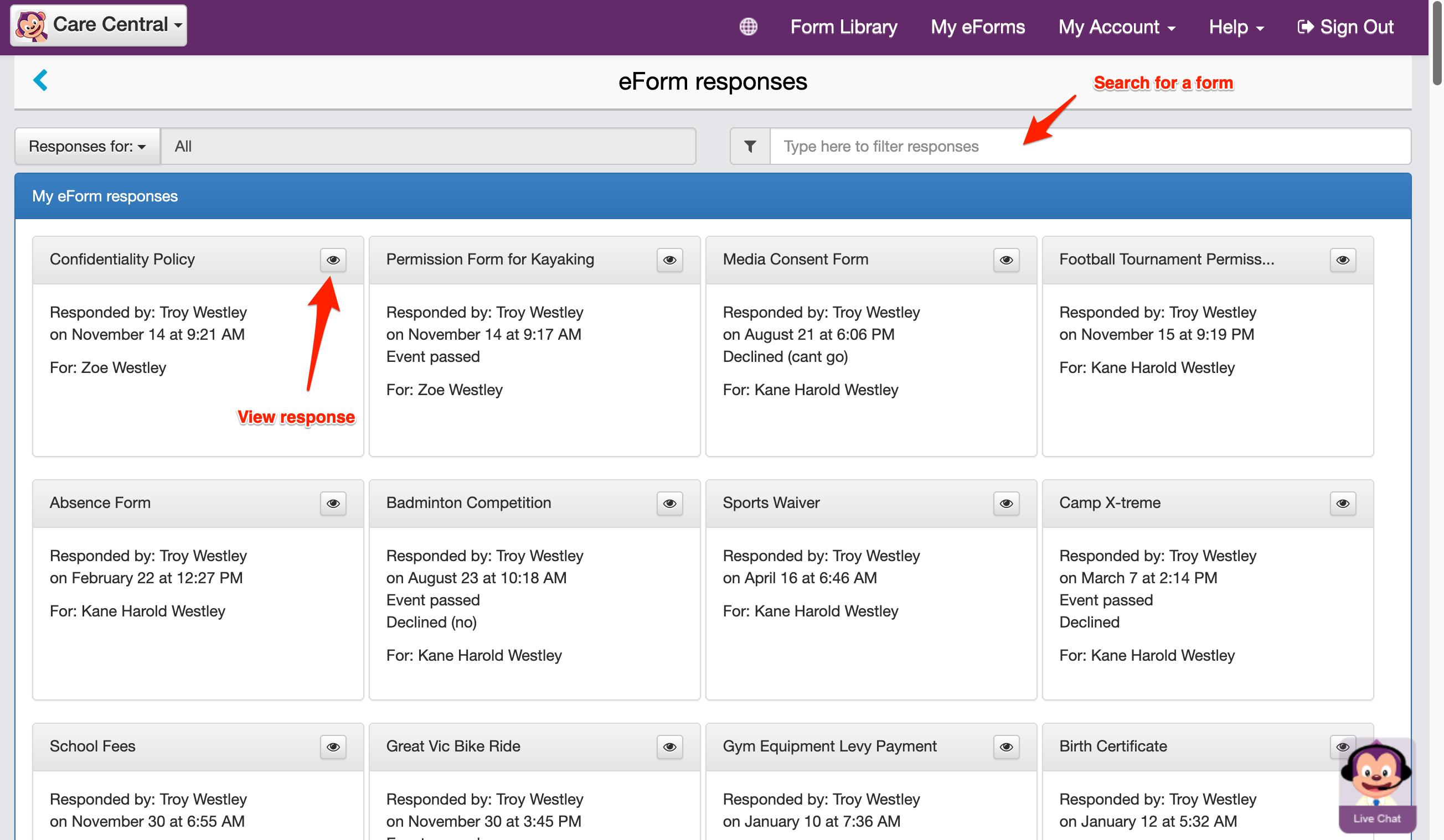 How can I view or change my response to a form? (Community and Group ...