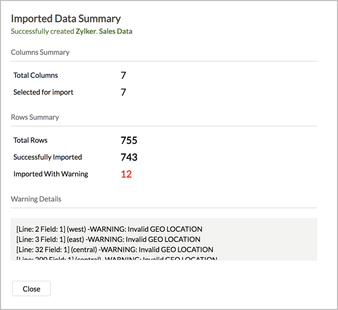 Importing Data from Cloud Drive | Zoho Analytics Help