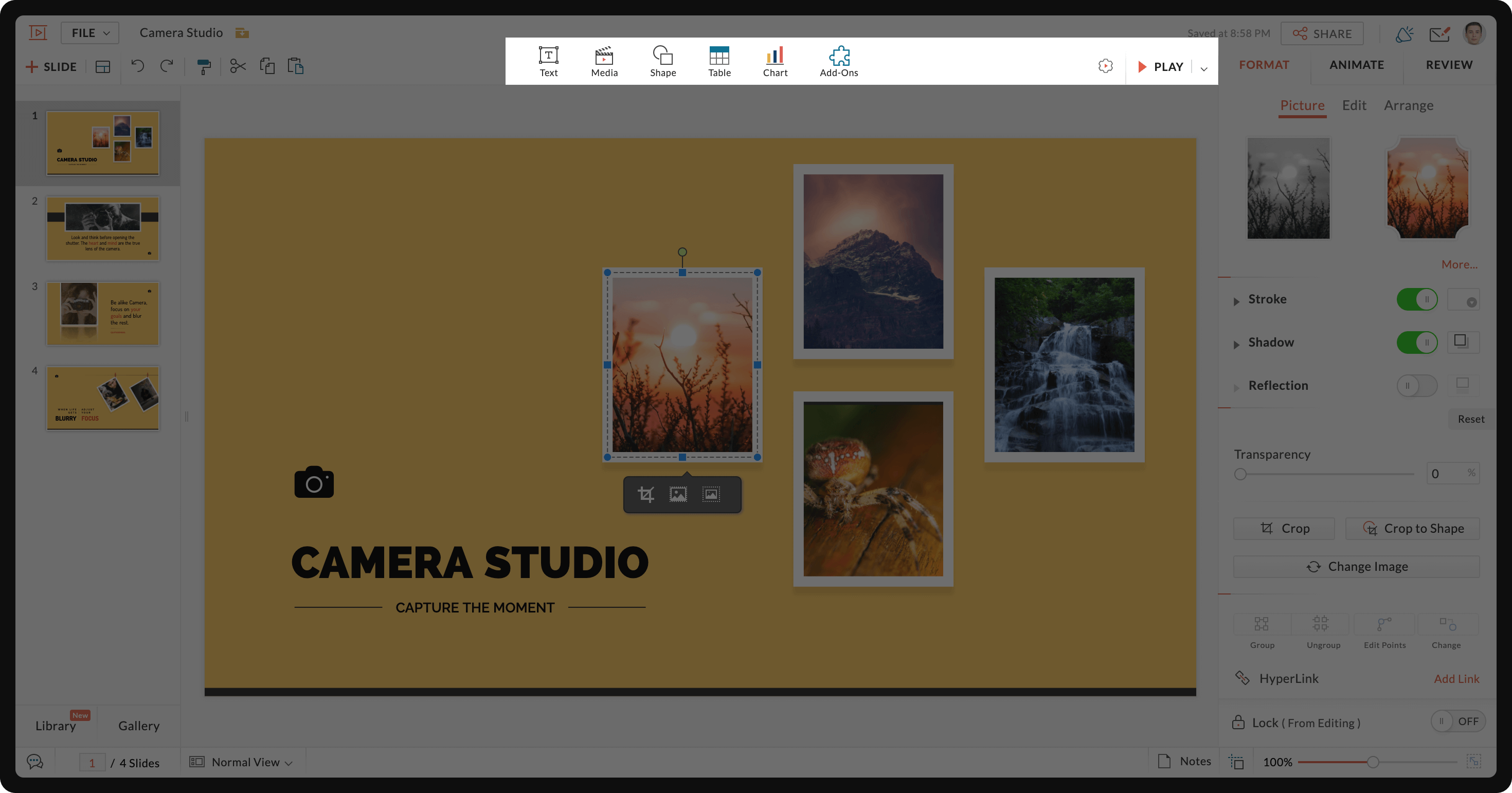 Fundamentals of Zoho Show UI