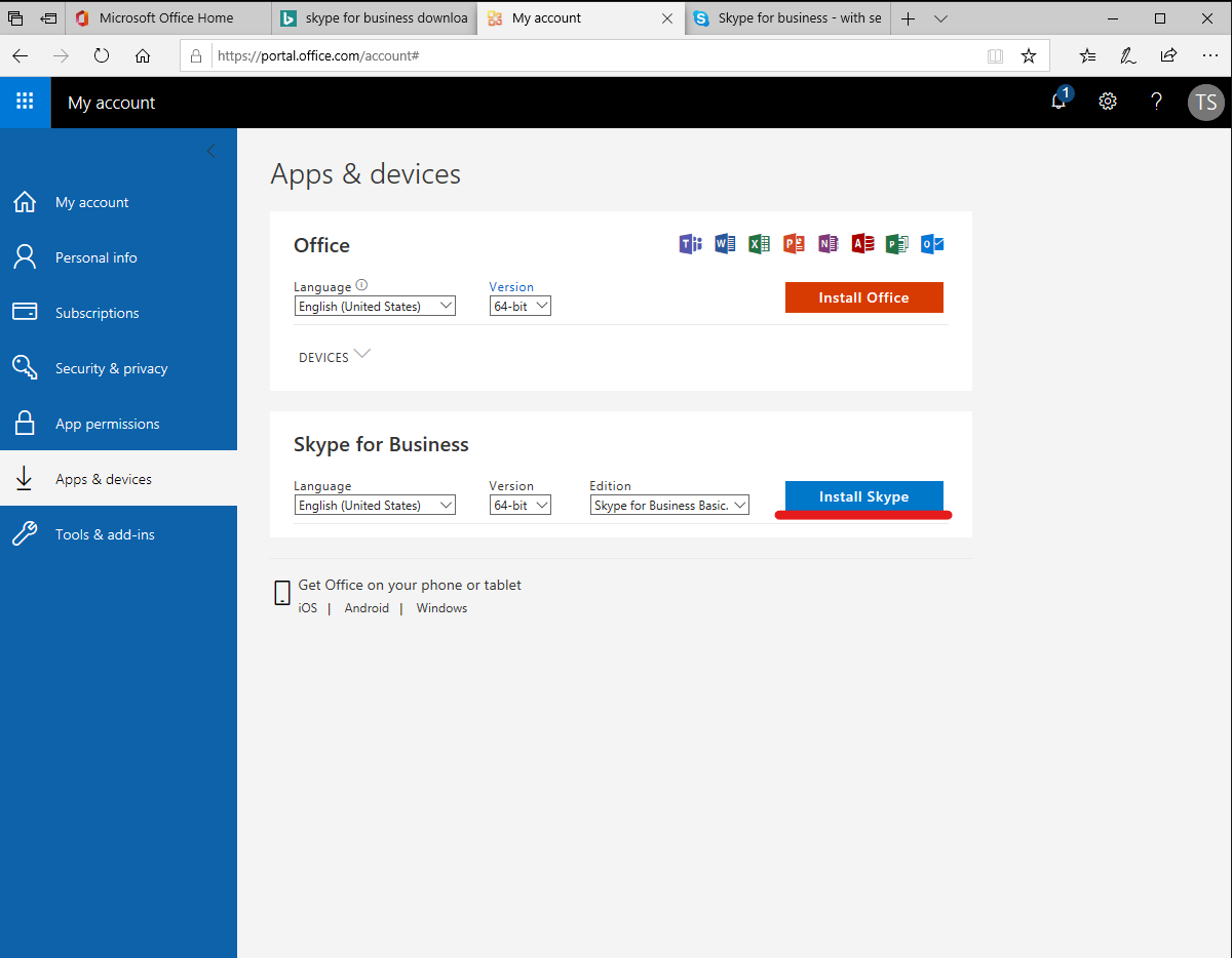 Update Skype for Business