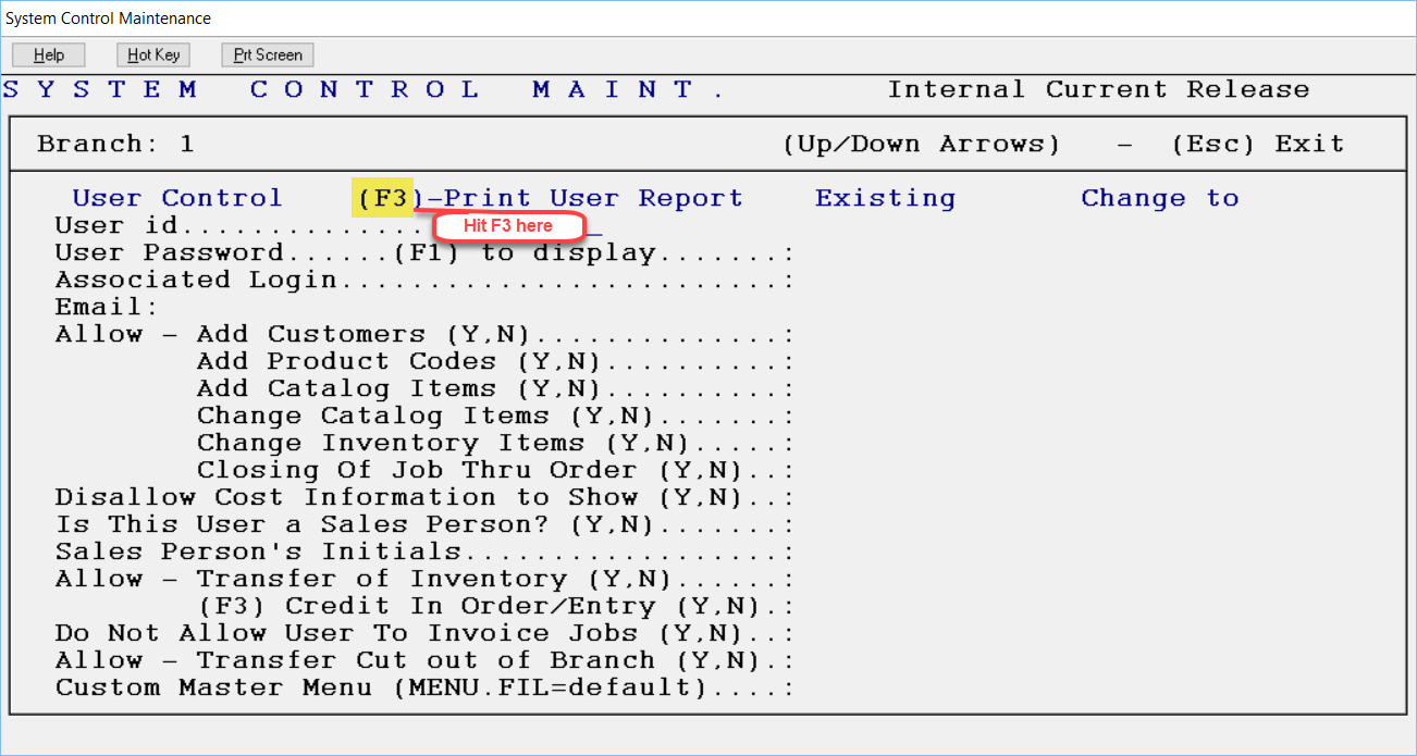 How to Print a User Report or a List of User IDs and Menus