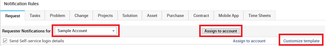 How to send self service login details to the user?