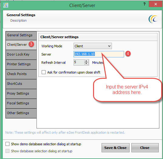 How to configure eZee Frontdesk as Client machine