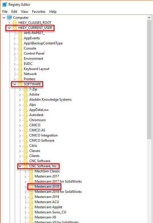 Uninstalling Mastercam