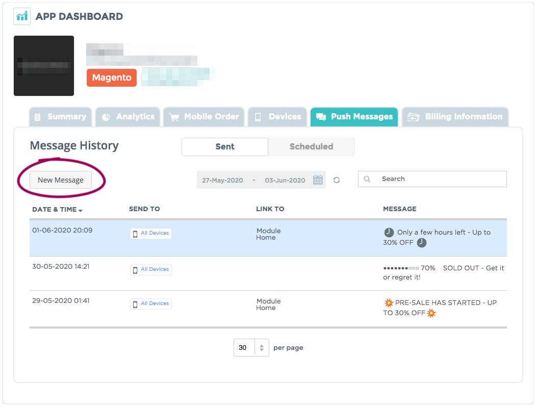 Send and schedule push messages