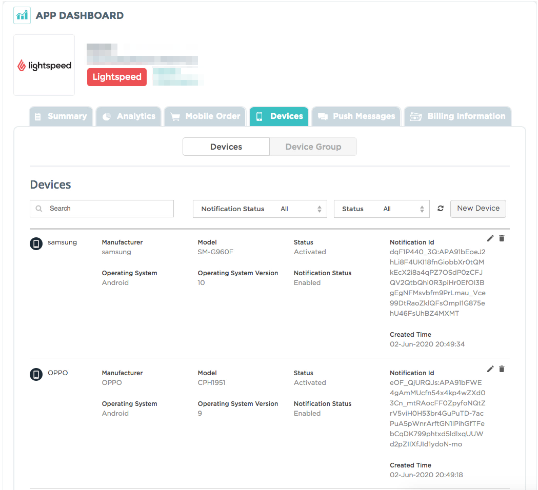 Manage devices that have your app installed