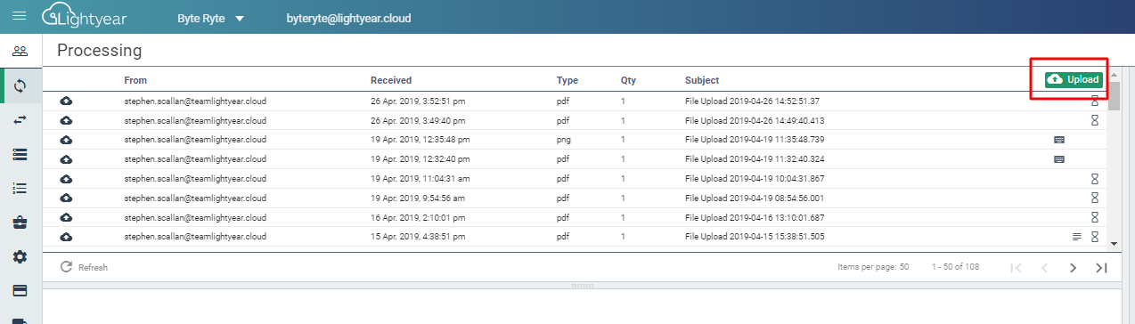 Step 3: Send a document into Lightyear