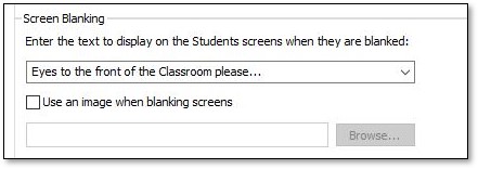 Blanking Student Screens