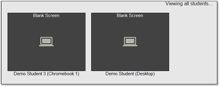Blanking Student Screens