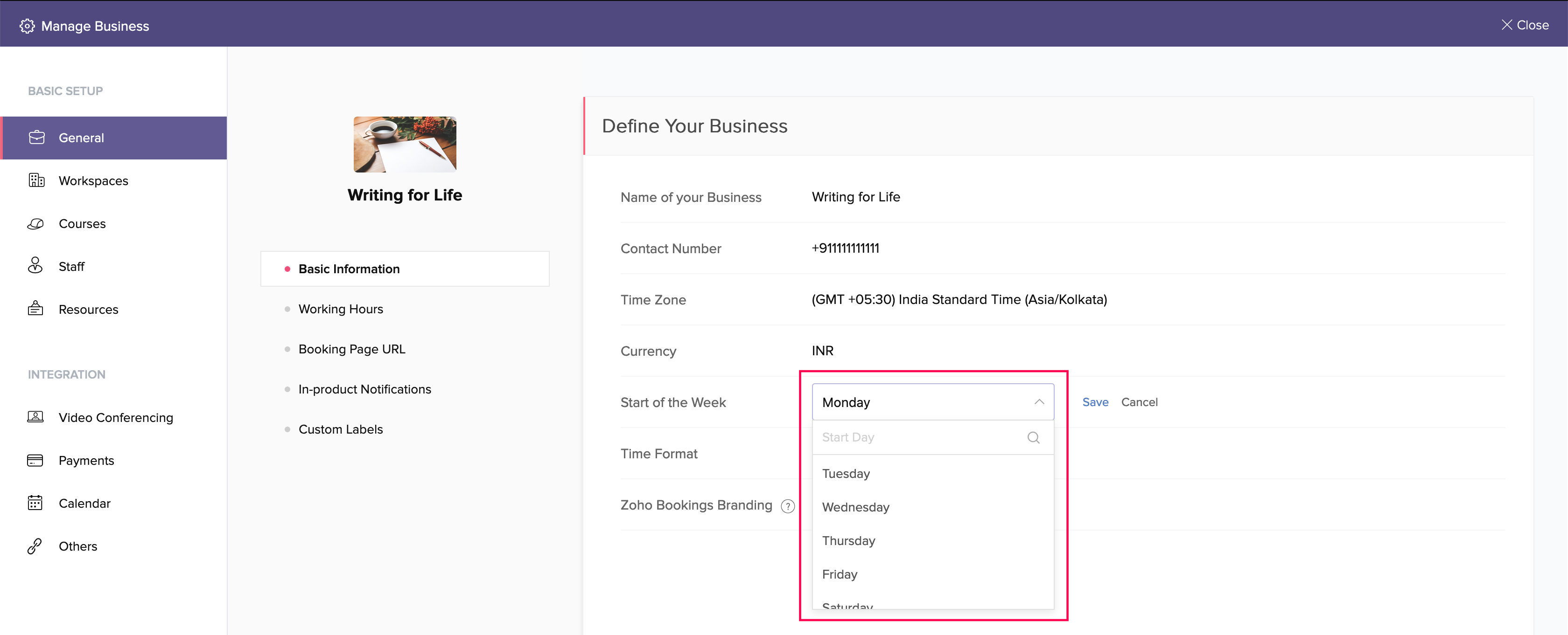 Basic Information | Help - Zoho Bookings