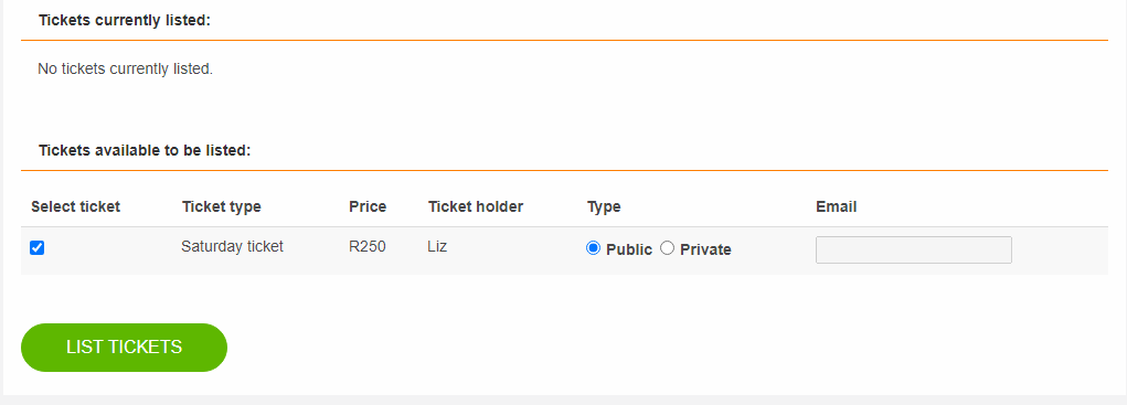 How to resell your ticket publicly or privately