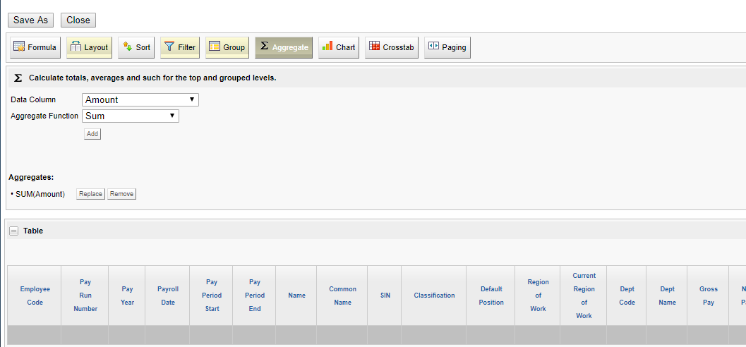 Create a Gross Earnings report