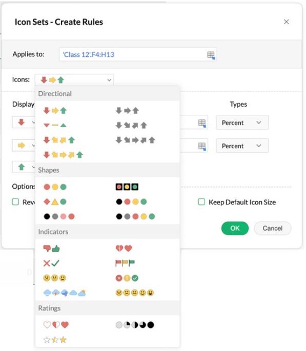 Apply conditional formatting to your cells | Zoho Sheet Help Guide