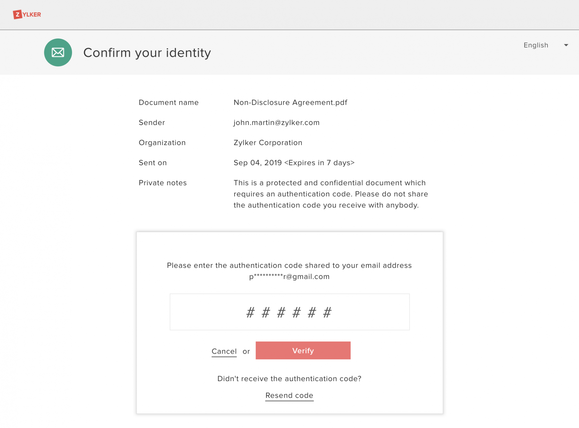 Depending on the mode of delivery set for the authentication code by ...