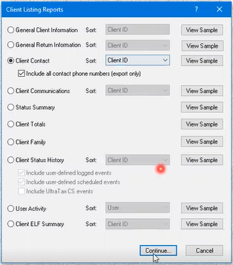 Ultra Tax - Exporting Data – Firm360