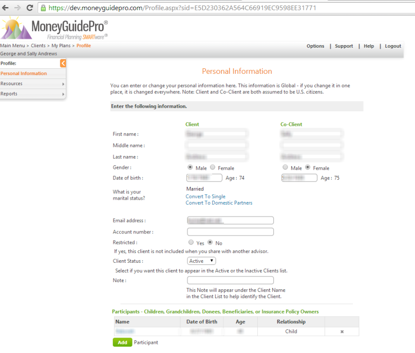 MoneyGuidePro Integration