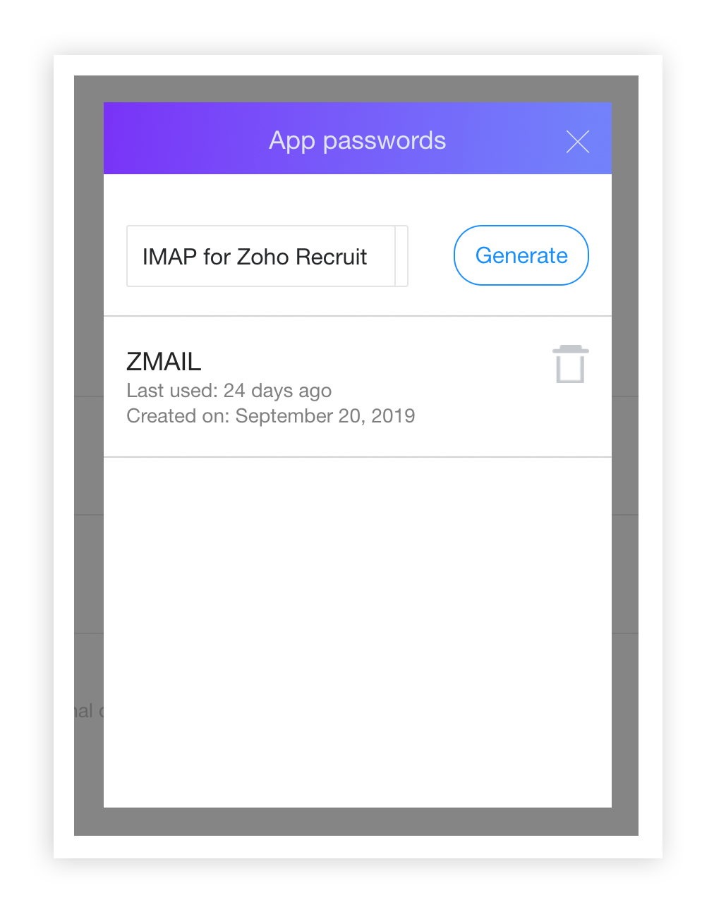 Zoho Recruit | Configure IMAP Account