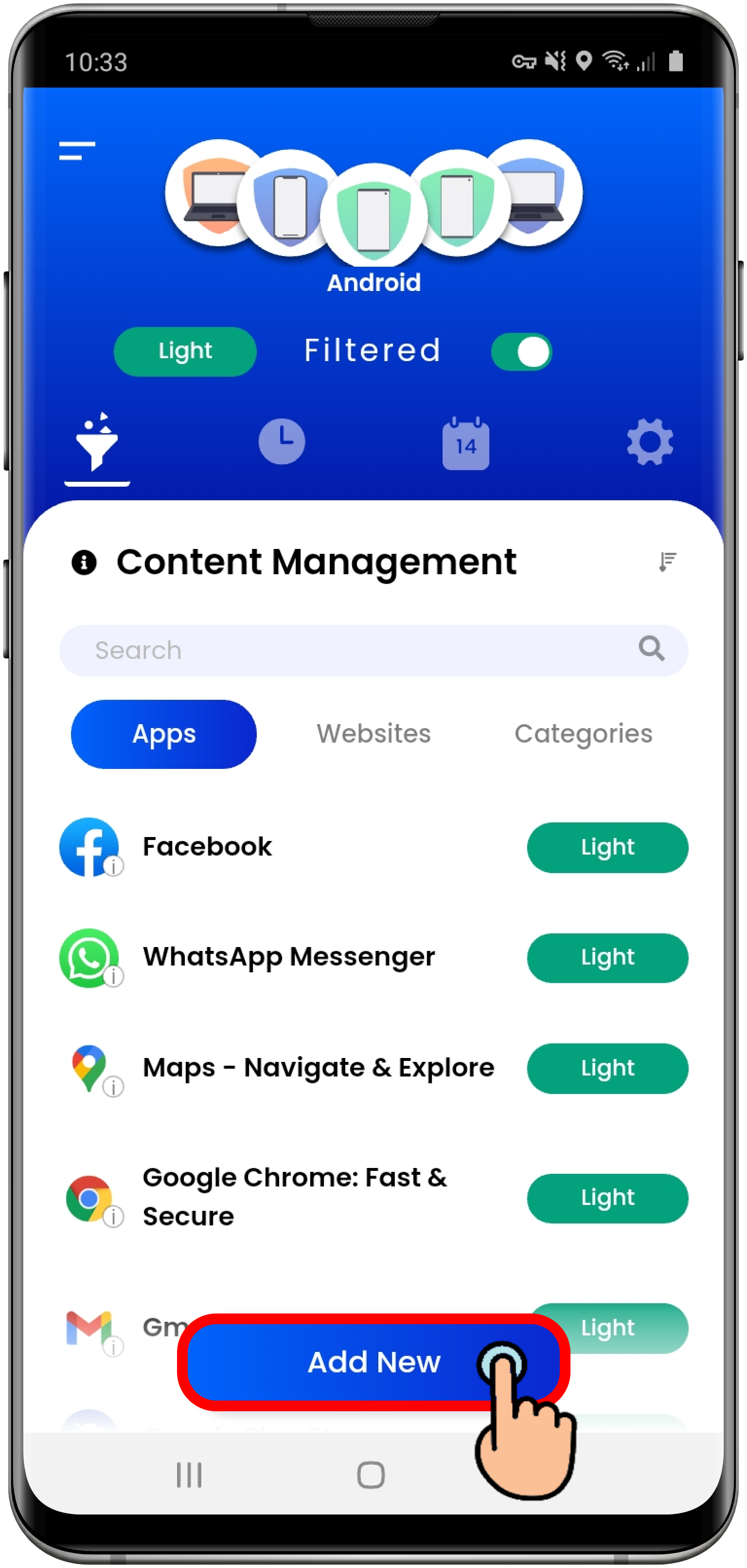 How do I block/allow specific applications and websites?