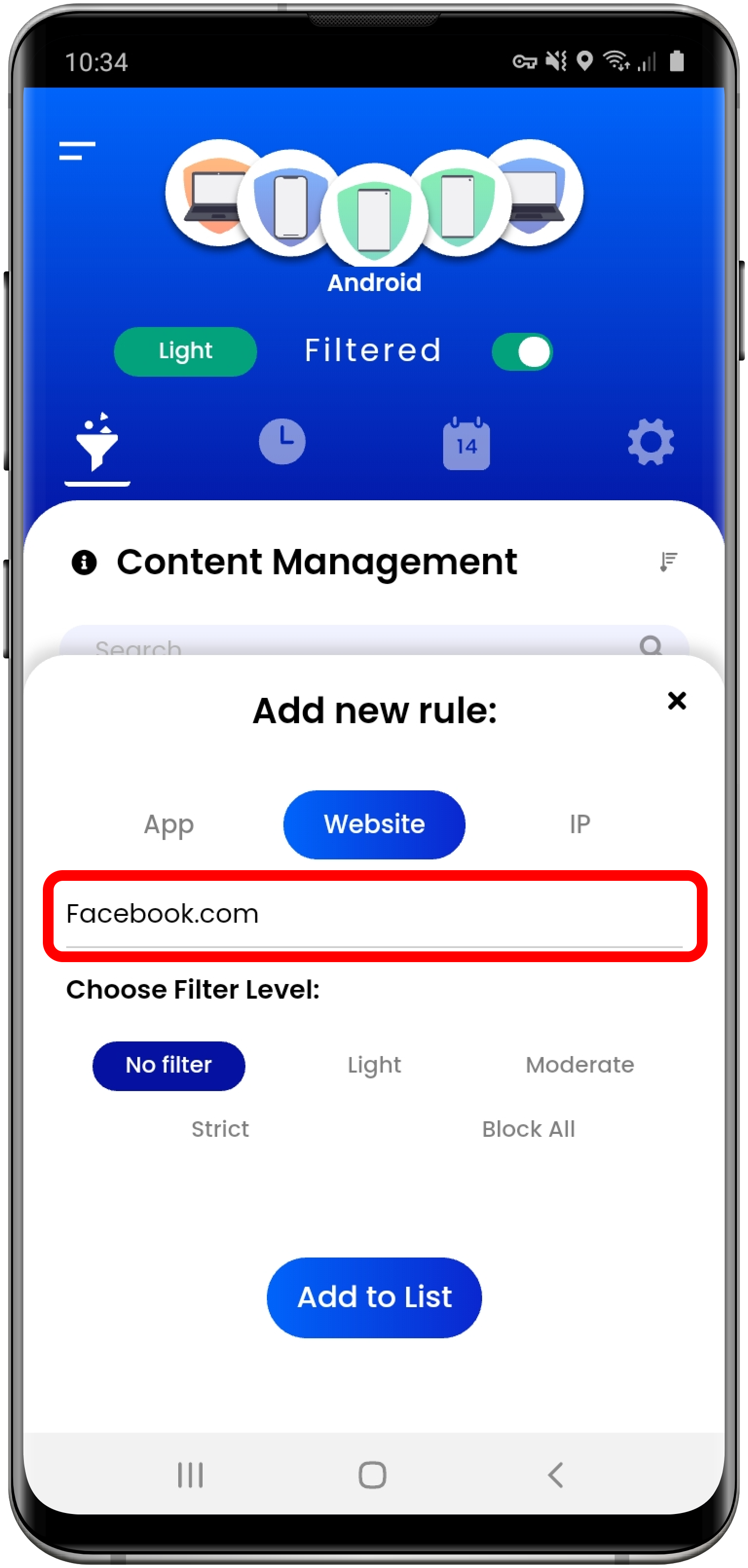 How do I block/allow specific applications and websites?