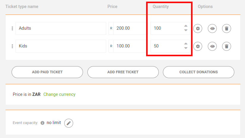 How to set your event capacity and ticket quantities on Quicket