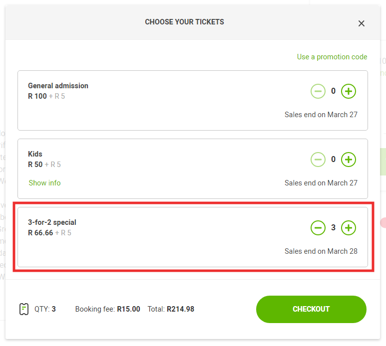 Ticket type settings