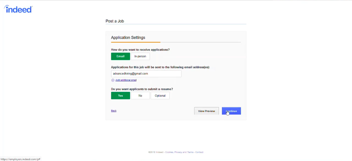 How to post the Ad on Indeed