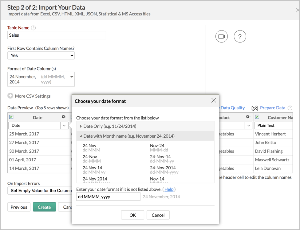 Importing Data from Web Feeds | Zoho Analytics Help