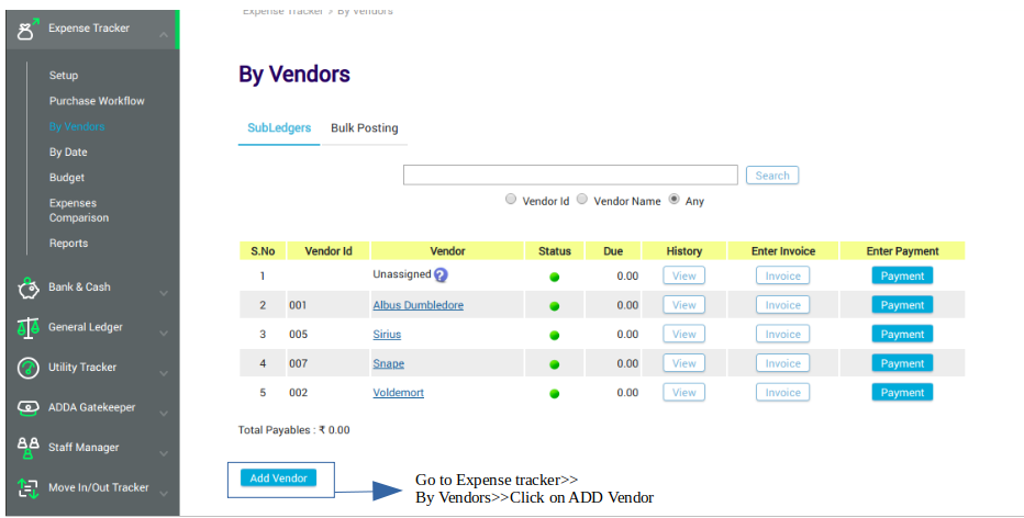 How to Create/Add a Expense Vendor?