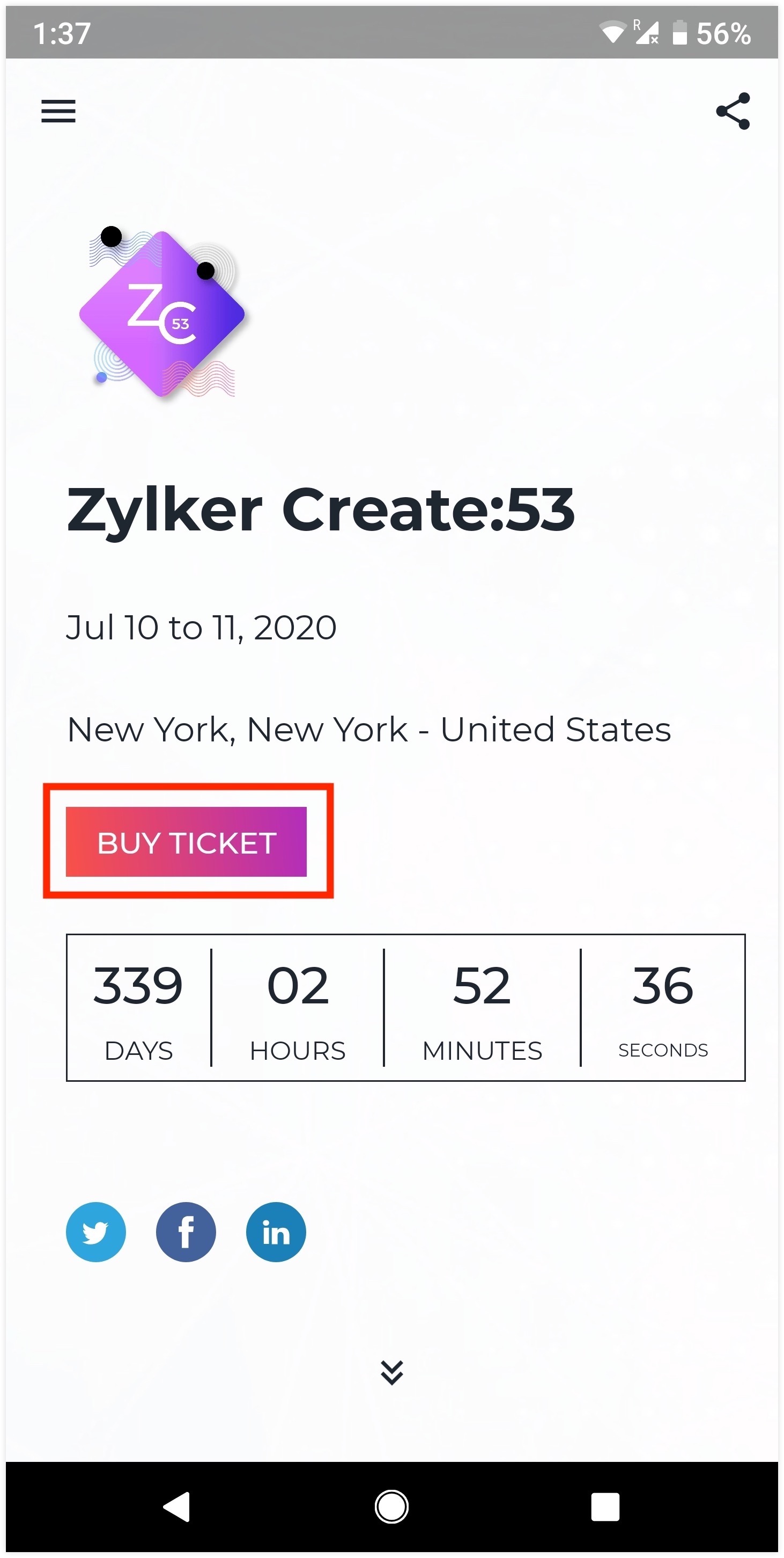 Attending an event - Zoho Backstage for attendees