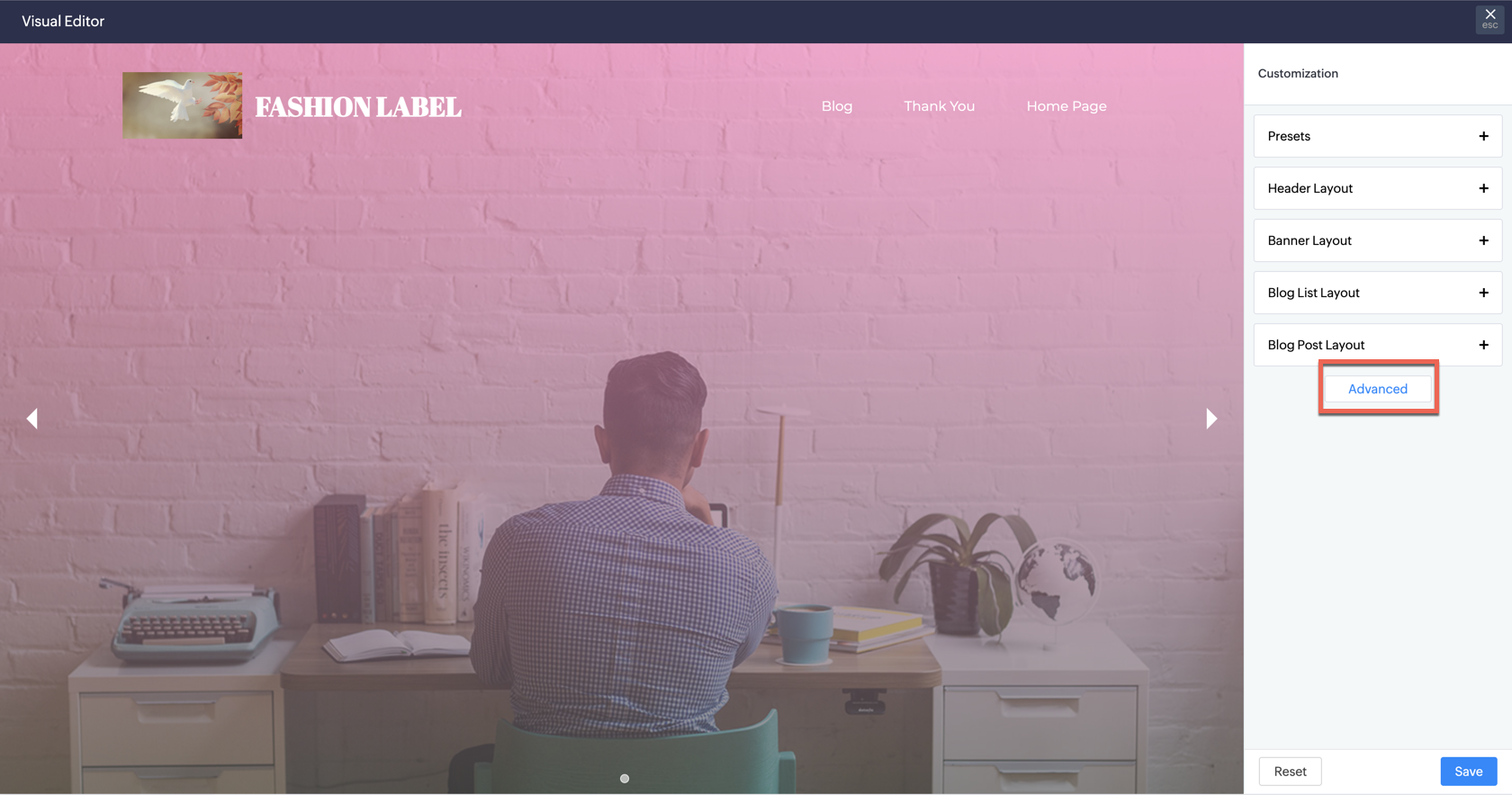Advanced Visual Editor
