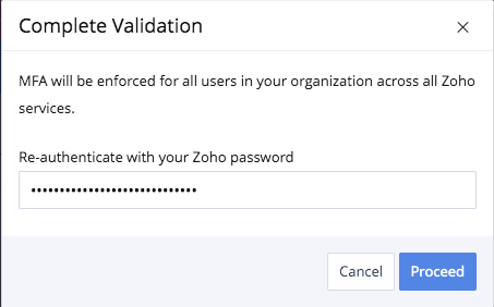 Enforce Multi Factor Authentication (MFA) | Zoho Vault