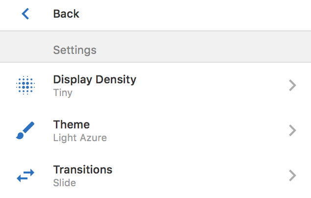 User interface customization options in BATS