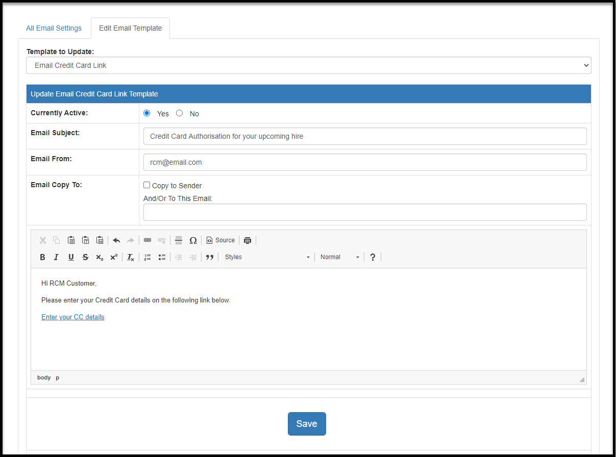 Credit Card Payment by Email