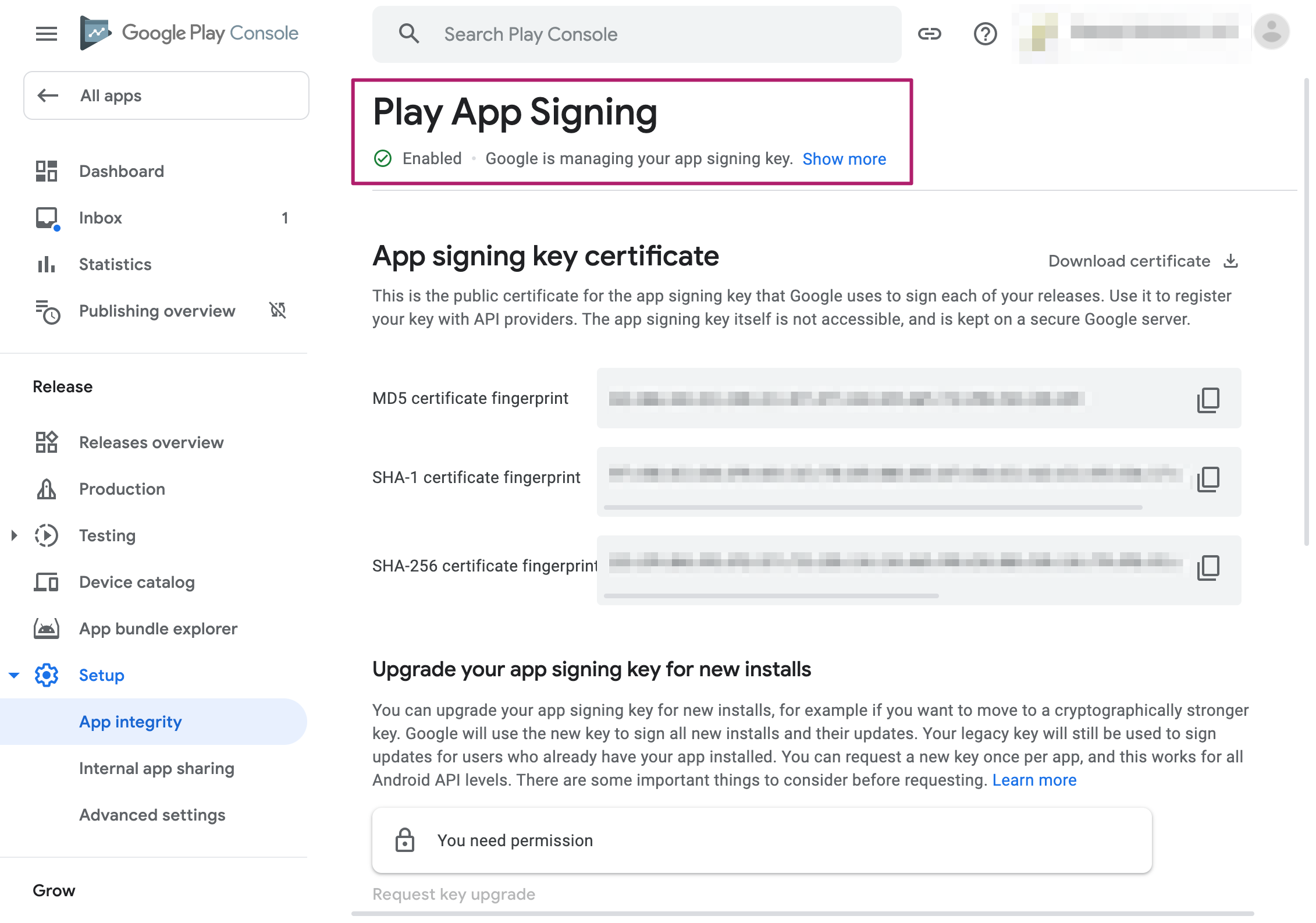 How to enroll in App signing by Google Play?