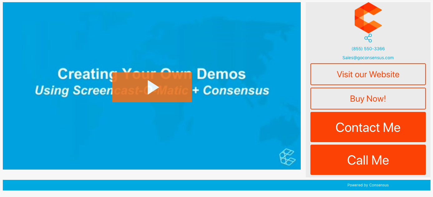Adding a Single Video Demo to Consensus