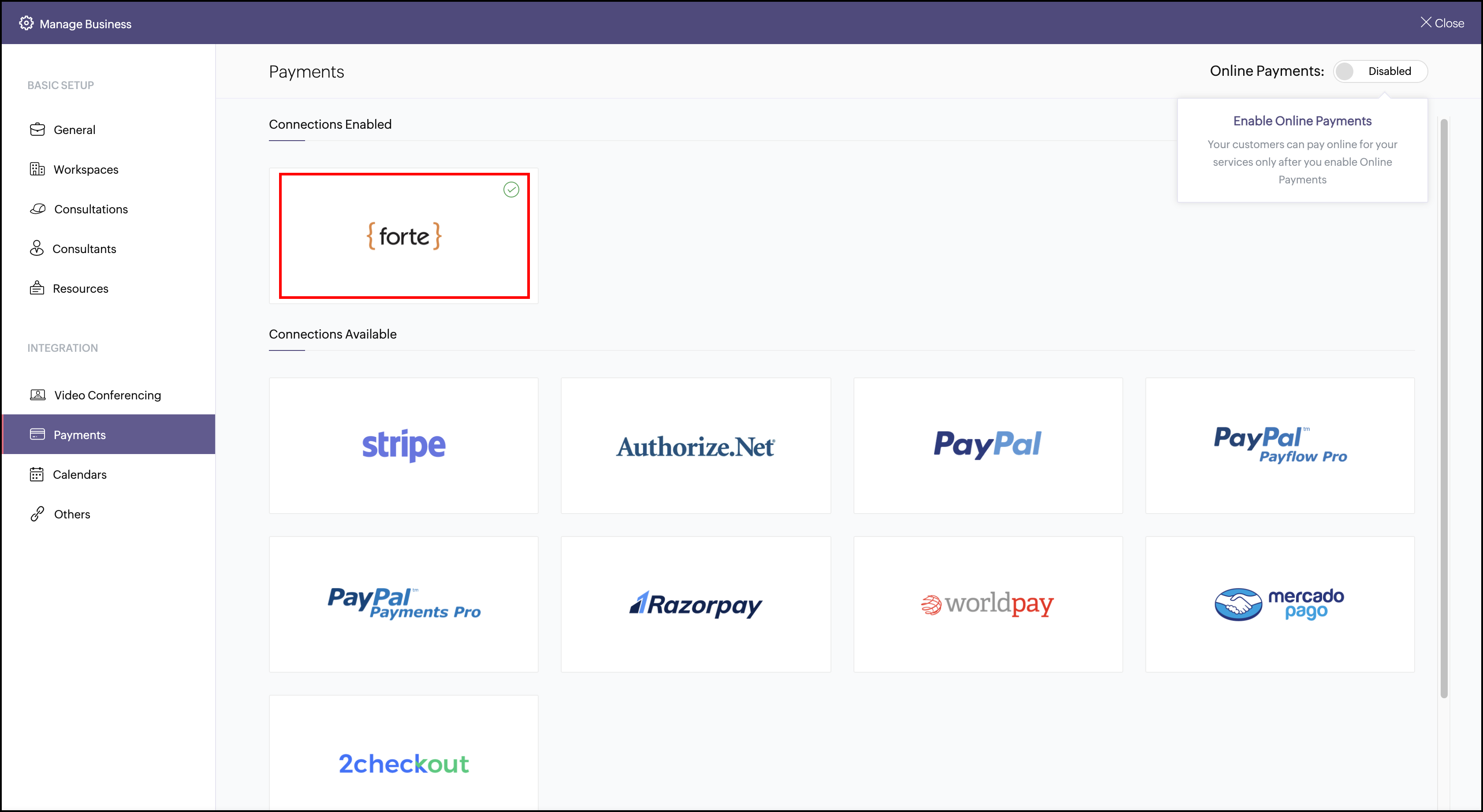 Forte Payment Integration