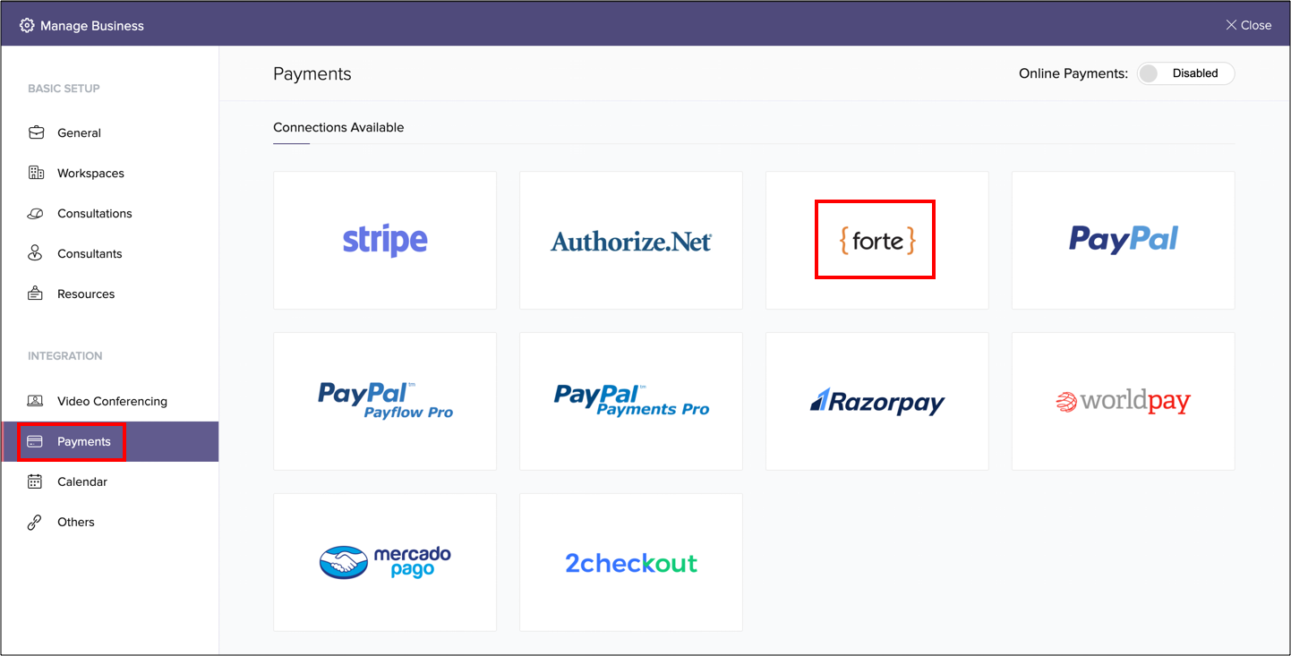 Forte Payment Integration