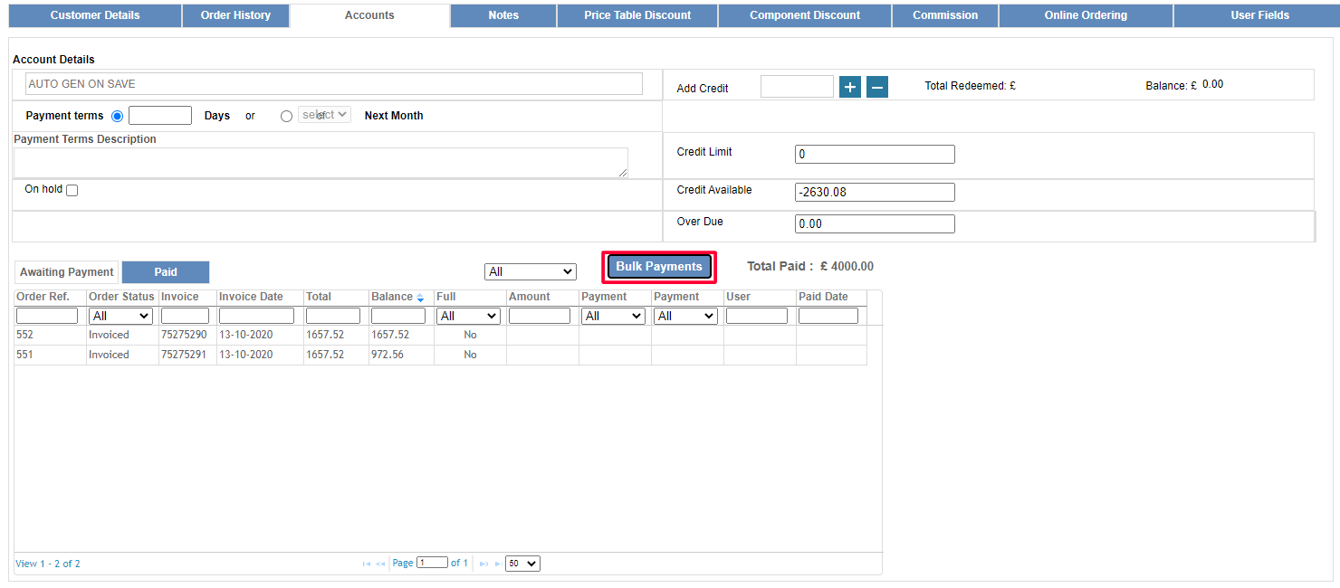 Bulk Payments Feature in BlindMatrix Customer Accounts