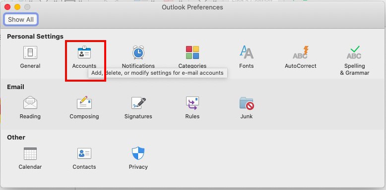 MacOS - Microsoft Outlook IMAP,POP